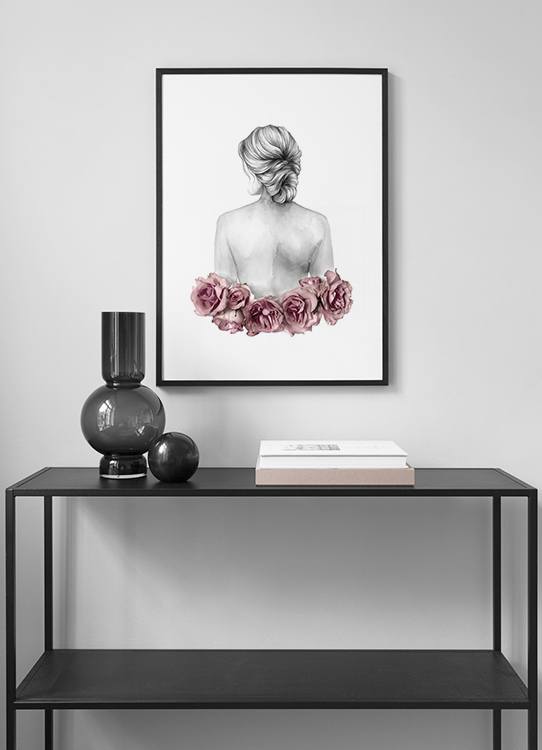 Rose Dress Poster - Floral female - desenio.co.uk